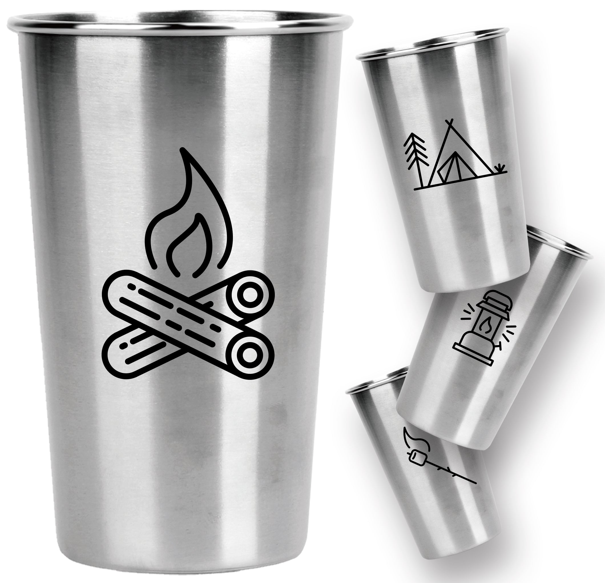 *NEW!* Stainless Steel Pint Cups - Camping (Set of 4) – Magic Pine